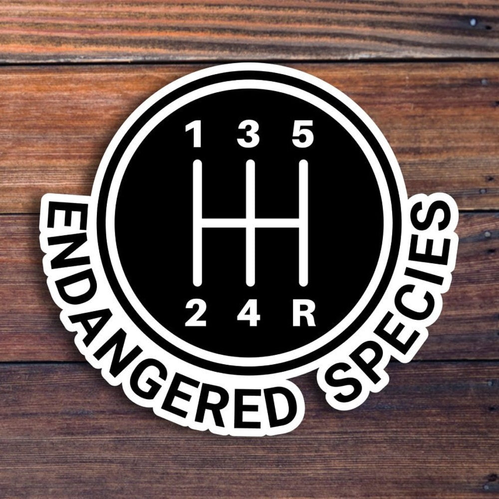 Endangered Species, Manual Sticker, Stick Shift Sticker Phone Decal ...