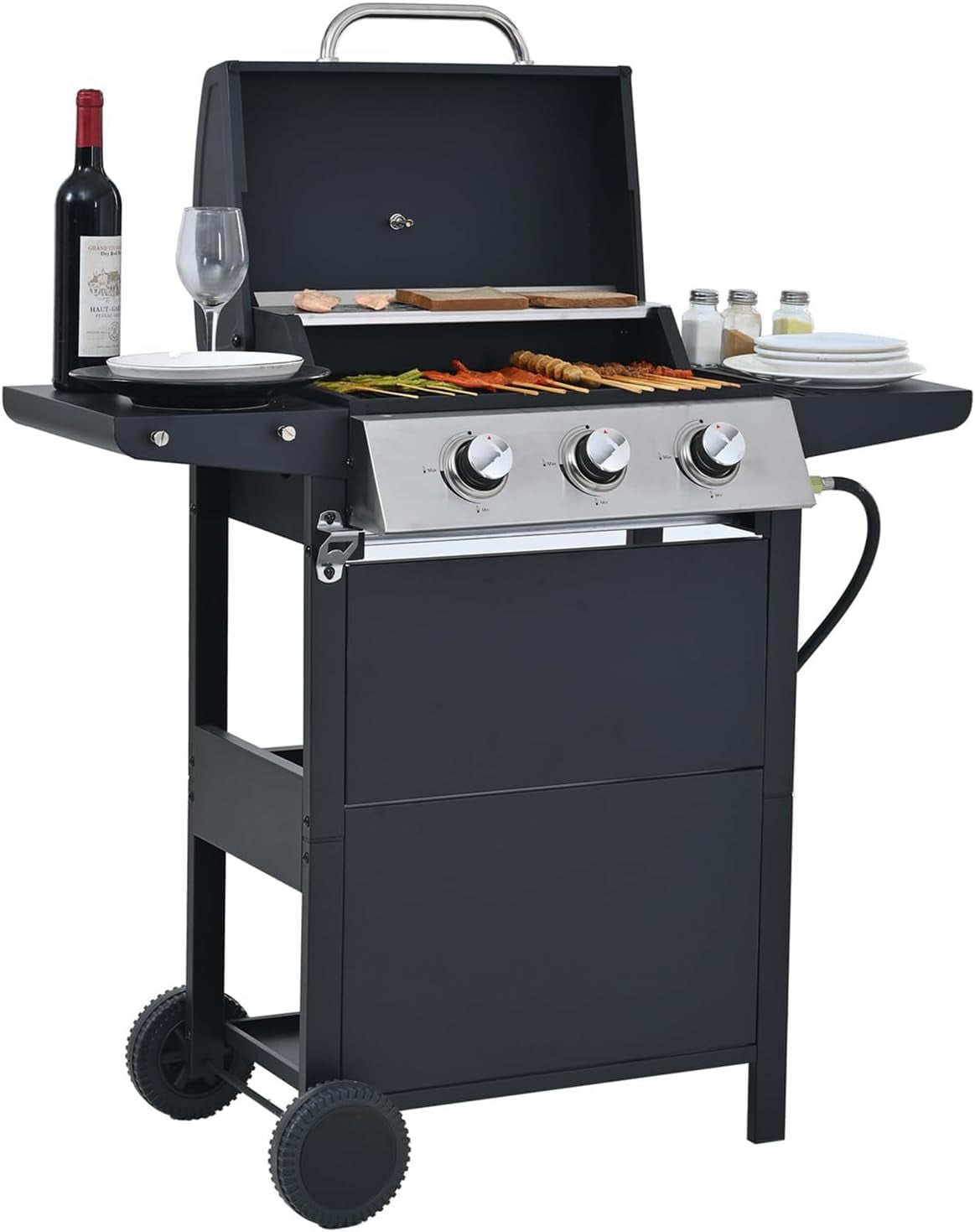 Endark 26,000 BTU 3-Burner Propane Grill with stainless steel design ...