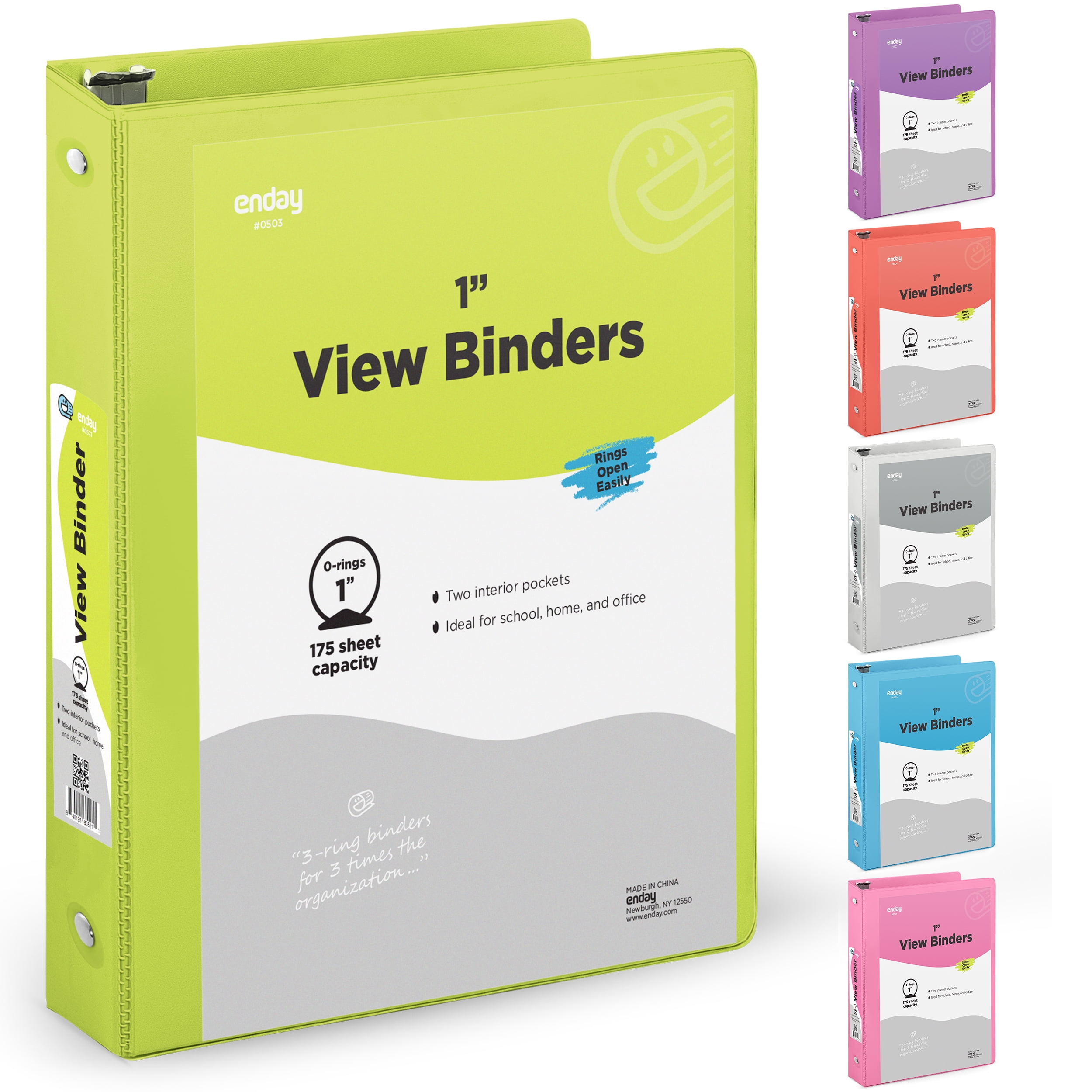 Enday 1 Inch Binder 3 Ring Binders with Pockets for Home, Office ...