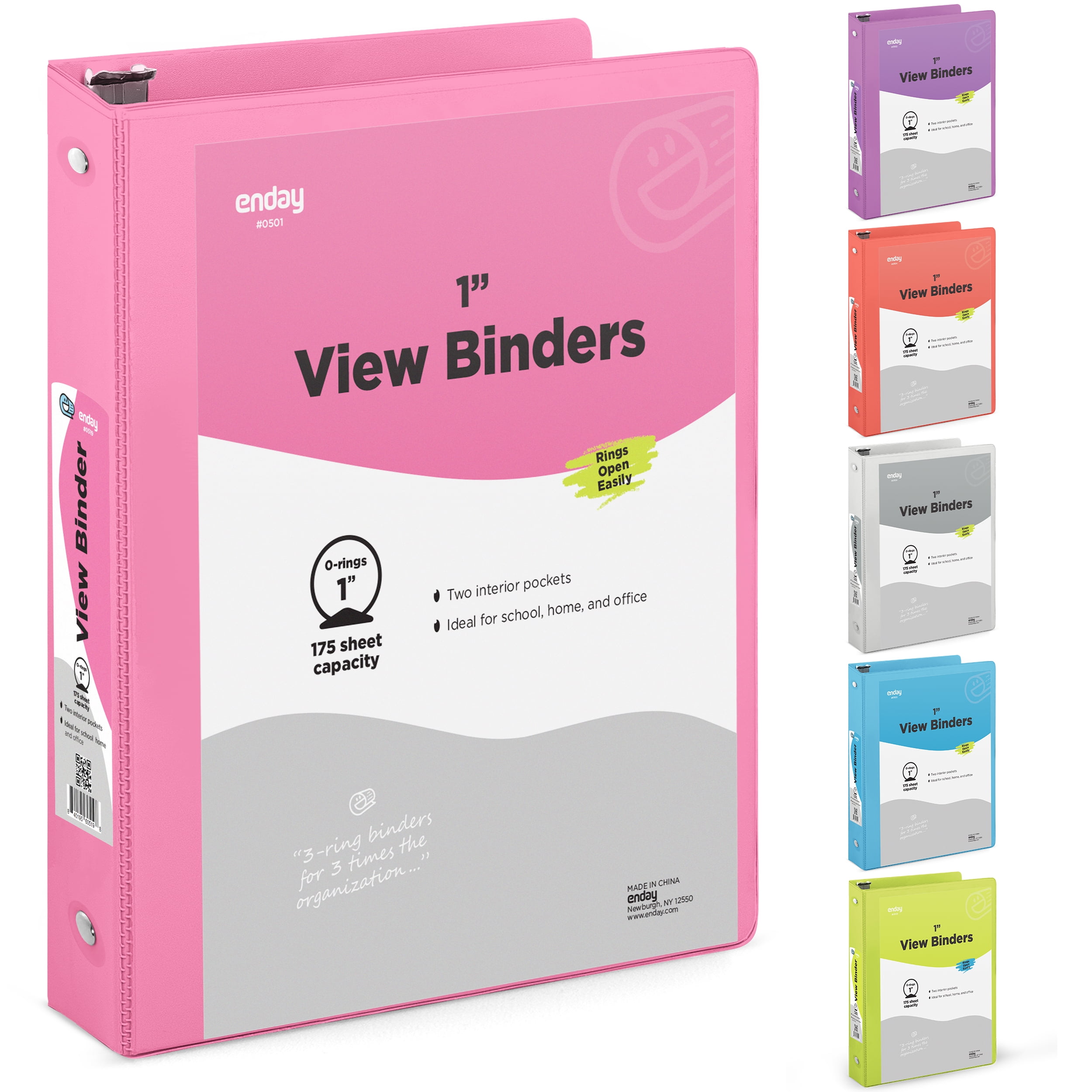 Enday 1 Inch 3 Ring Organization Binder with Pockets, Red - Walmart ...