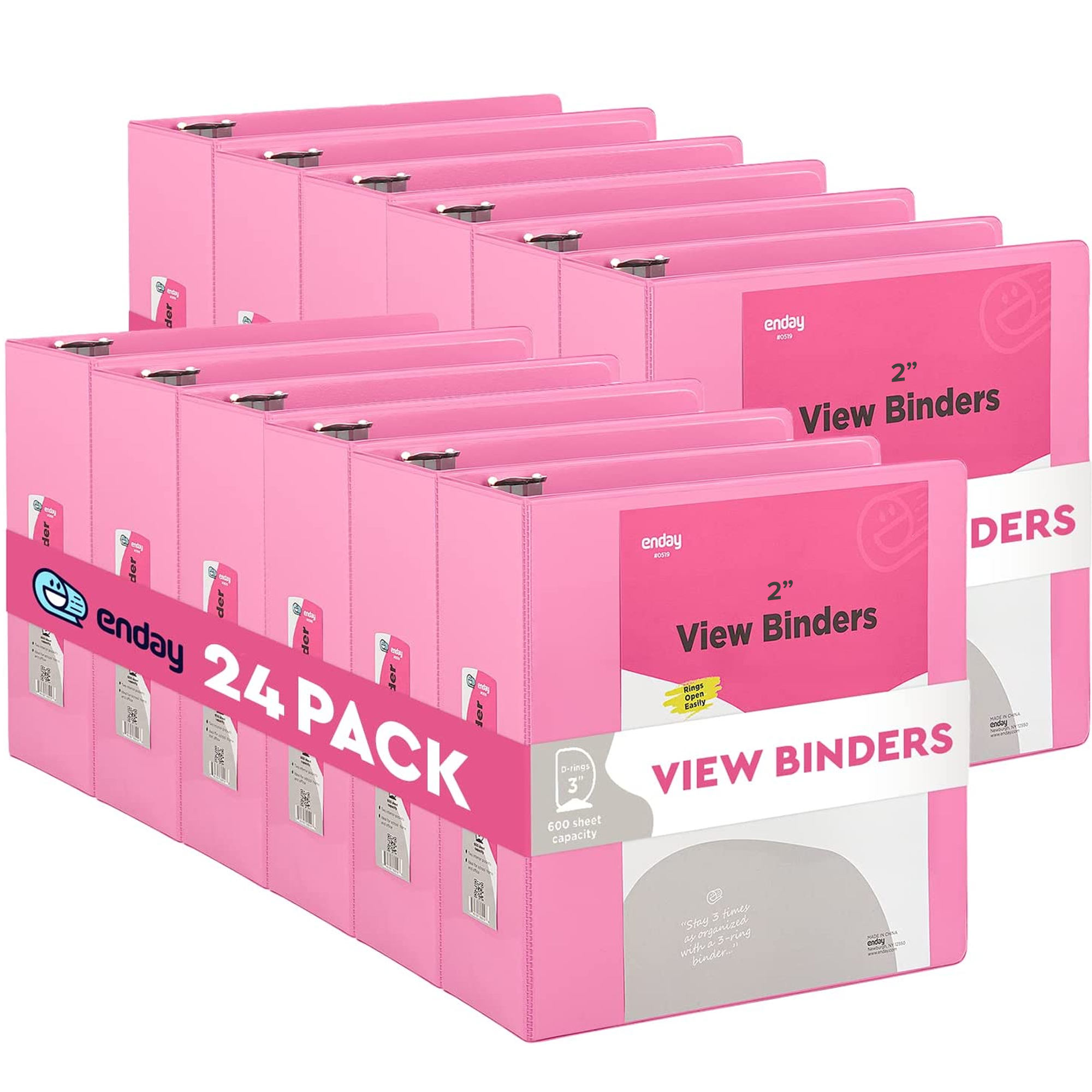Enday 2 Inch Binder 3 Ring Binders with Pockets for Home, Office ...