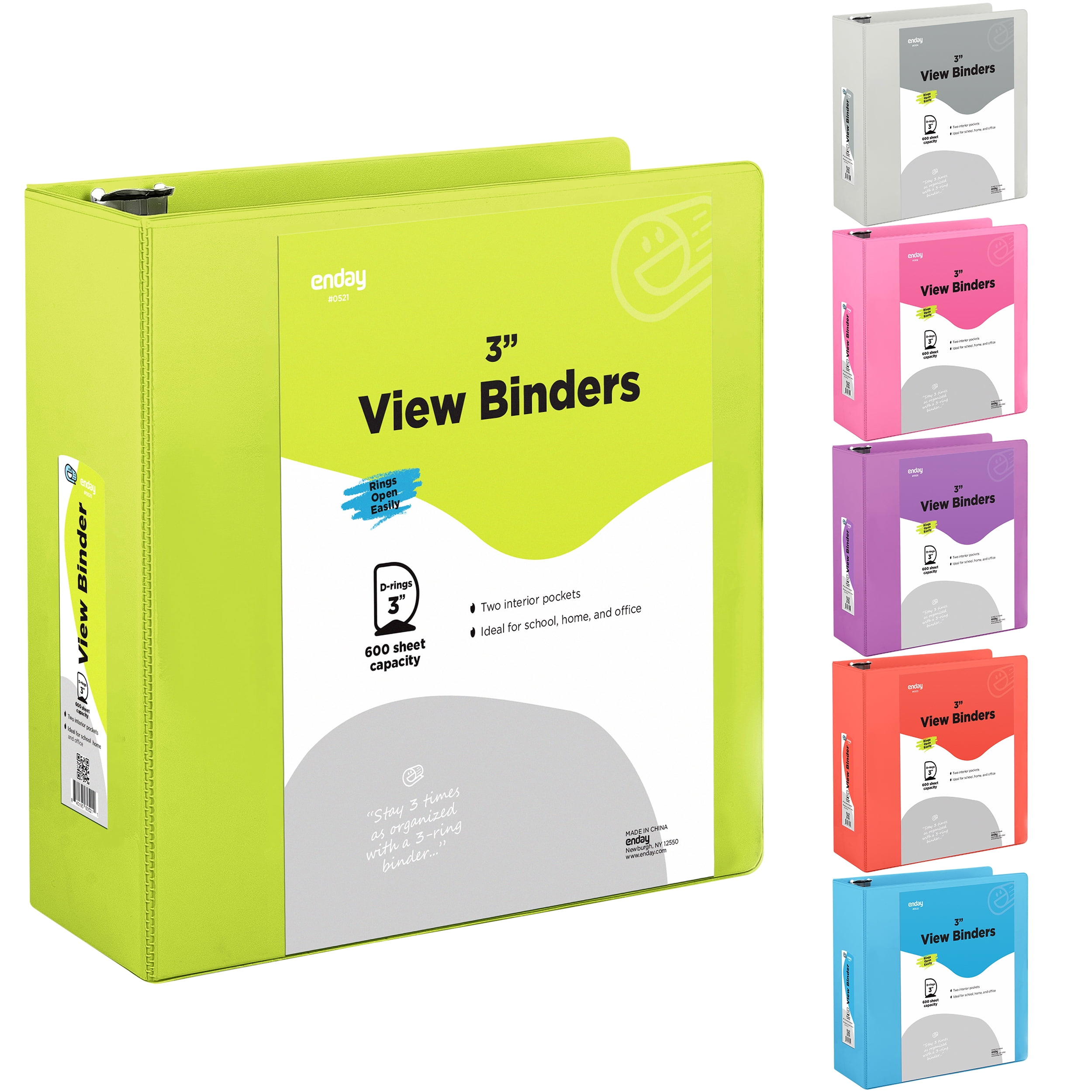 Enday 3-Inch Eco-friendly Binder- Pockets, Green for Home, Office ...