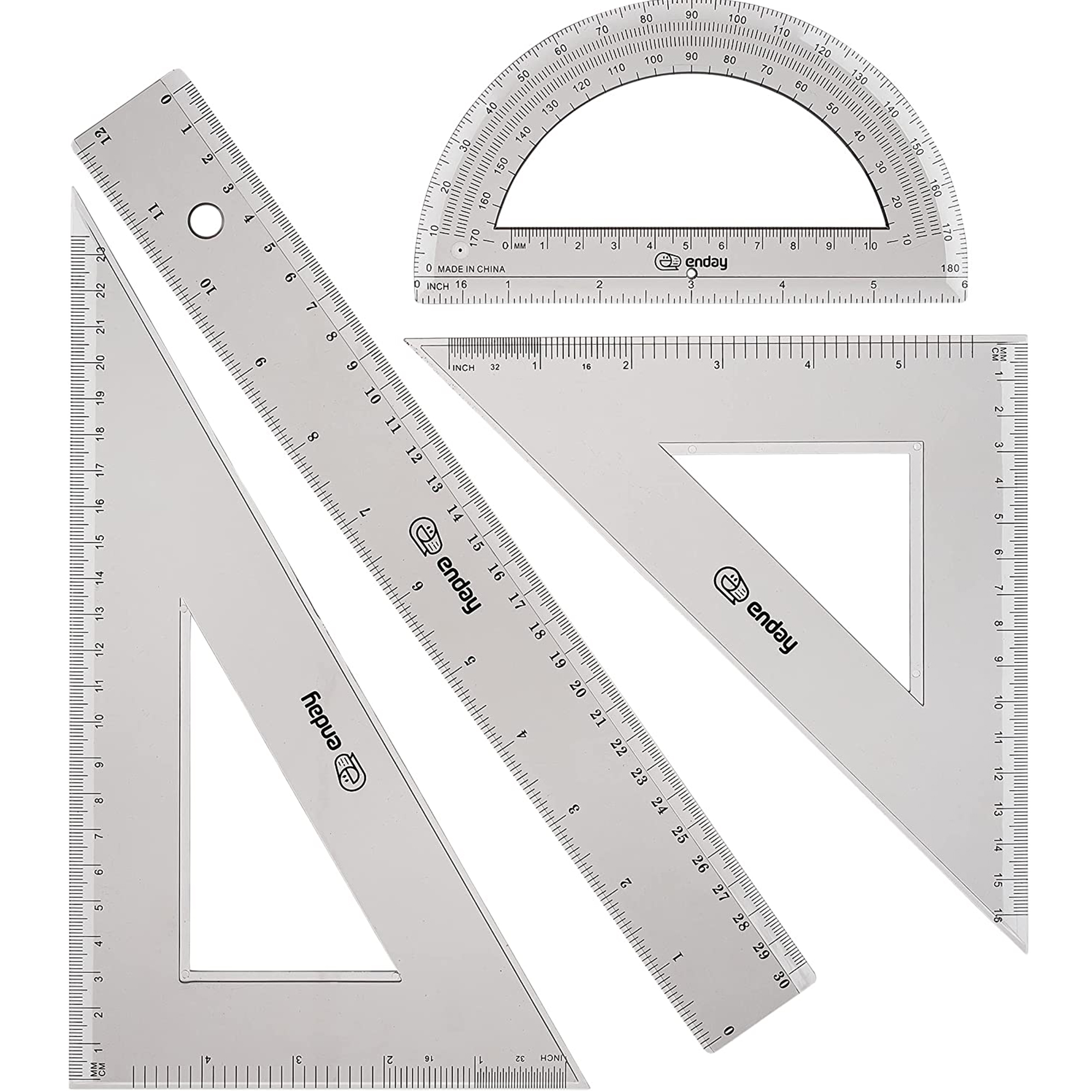 Westcott Protractor and Ruler Set: Clear, 4 pieces - Walmart.com