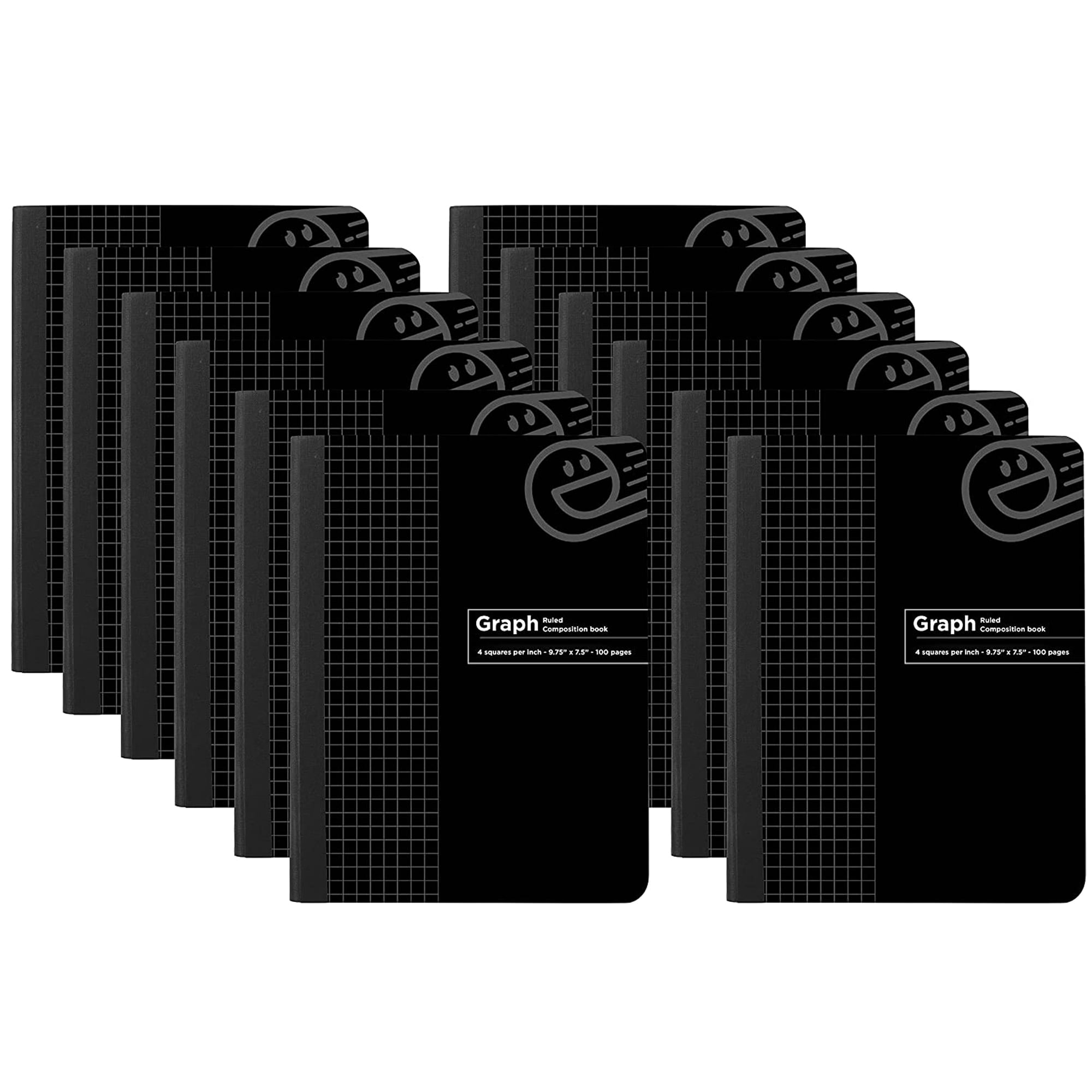 Enday Graph Paper Composition Notebook Hard Cover Grid Note Book Black