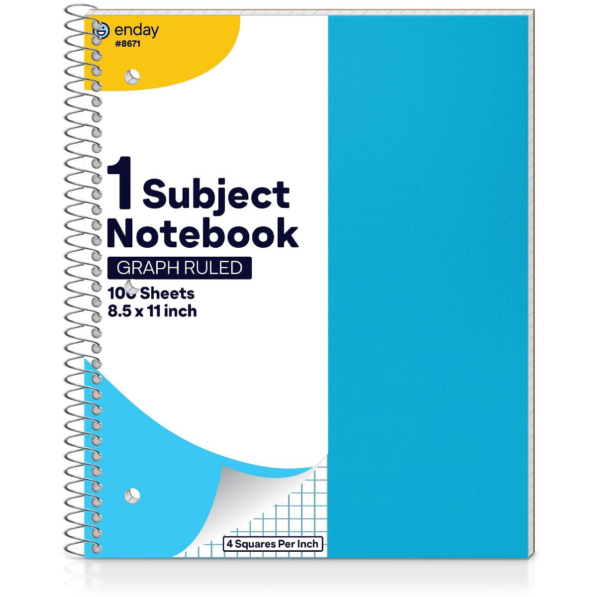 Enday Graph Paper Notebook 8 5 X 11 With Plastic Cover 1 Grid Notebook