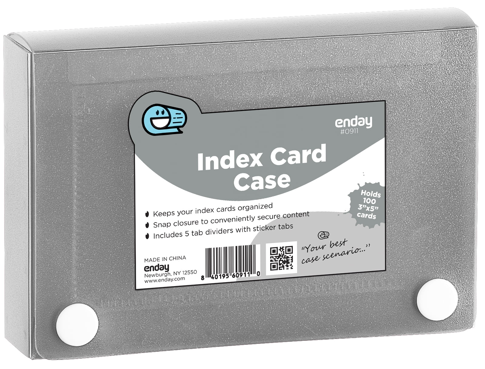 Enday Index Card Holder Grey, 3x5 Note Flash Card Organizer Case, File ...