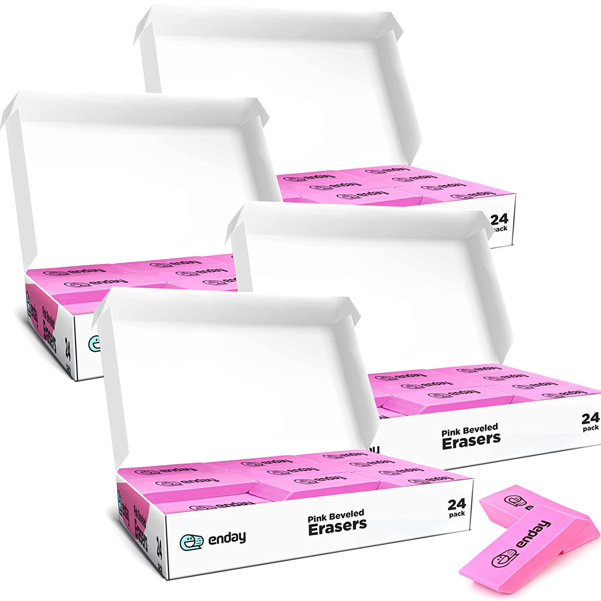 Enday School Supplies: Soft, Large Pink Pencil Erasers Bulk Pack ...