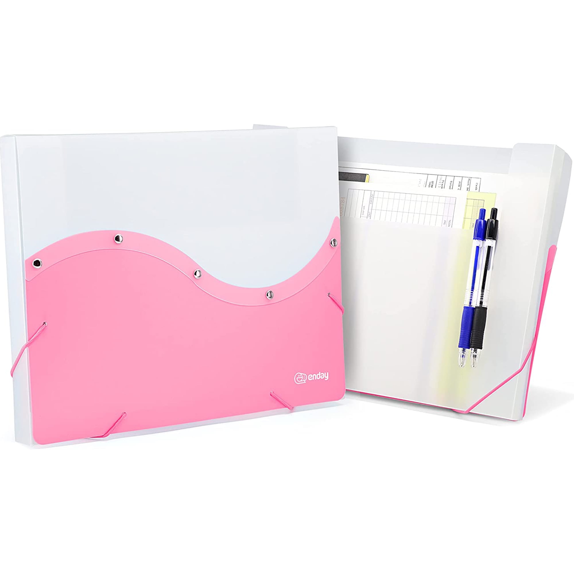 Enday Pink Document Holder A4 Paper Plastic File Folder Organizer with ...
