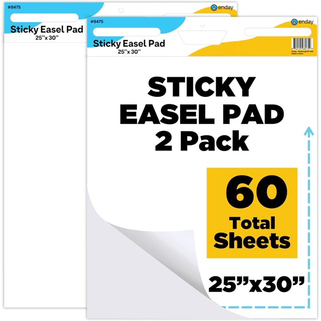 Enday Sticky Easel Pads 25"x 30" (2 Pack) - Anchor Chart Paper, Chart ...