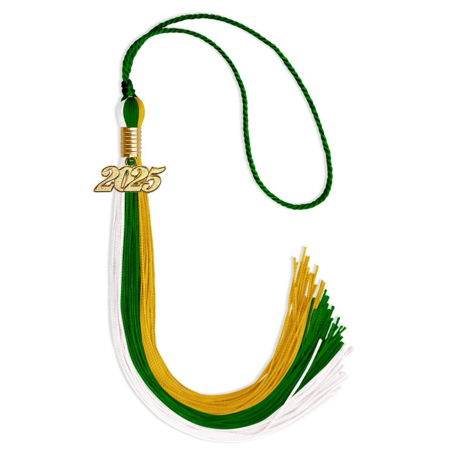 Endea Graduation Green/Gold/White Graduation Tassel with Gold Date Drop ...