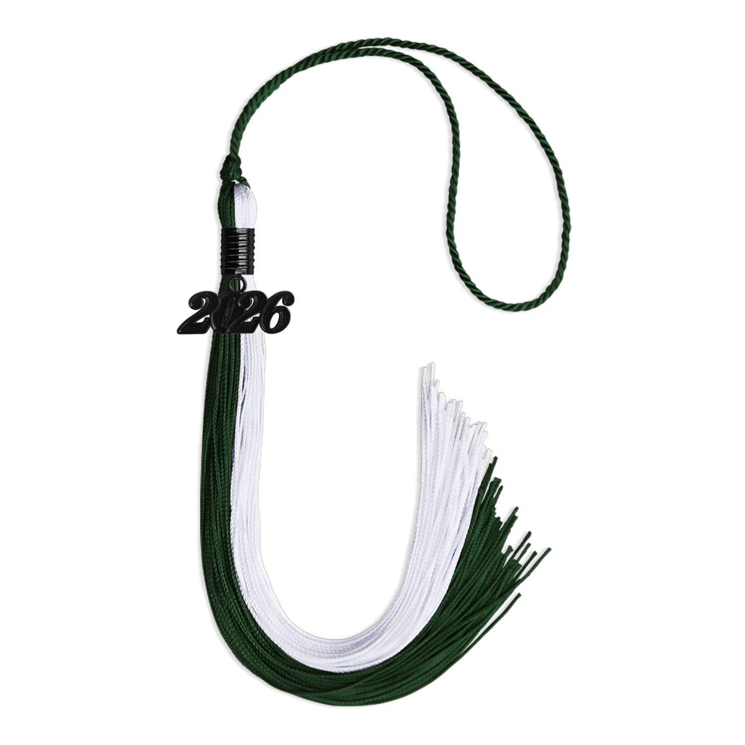 Hunter Green/White Graduation Tassel with Black Date Drop - Walmart.com