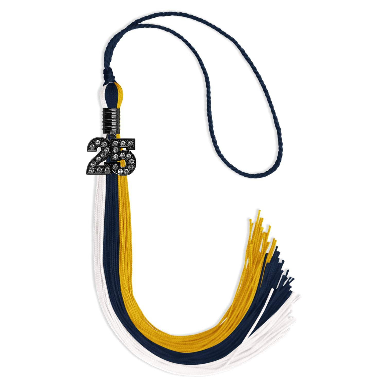 Endea Graduation Navy Blue/Gold/White Graduation Tassel with Black Date ...