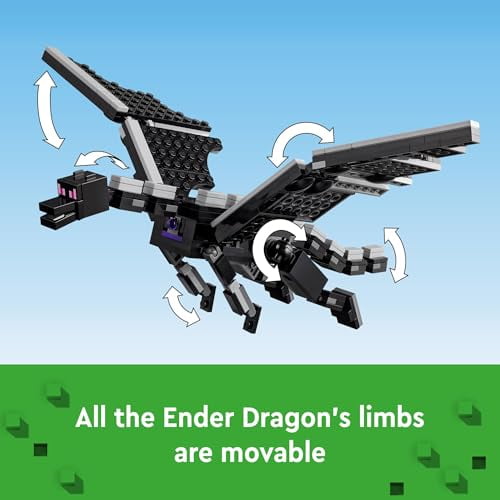 The Ender Dragon and End Ship Building Set, Video Game Toy with 2 ...