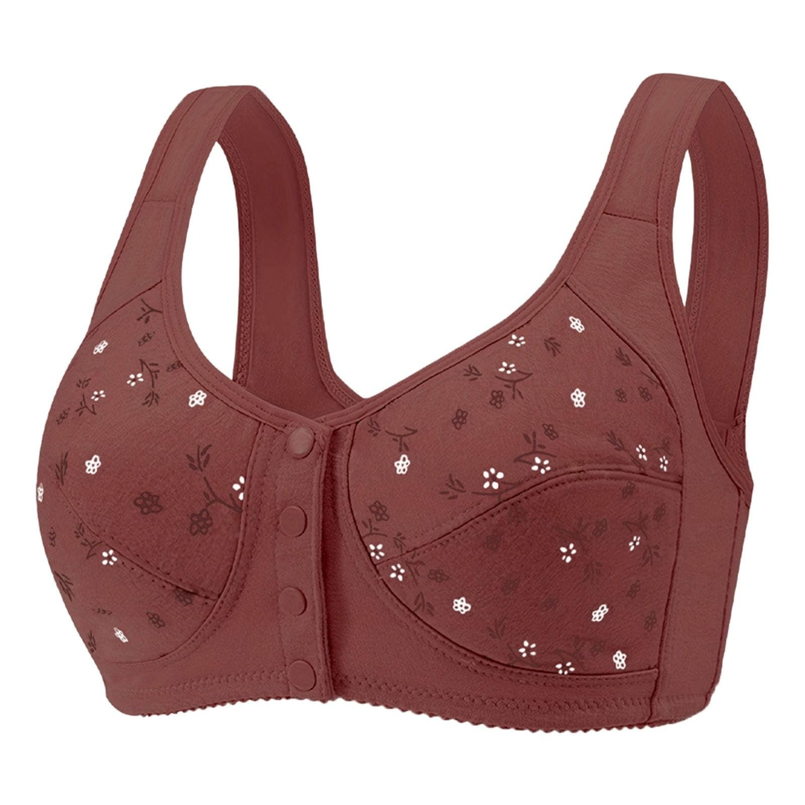 Endives Bras for Older Women Front Closure Wireless Bras Everyday ...