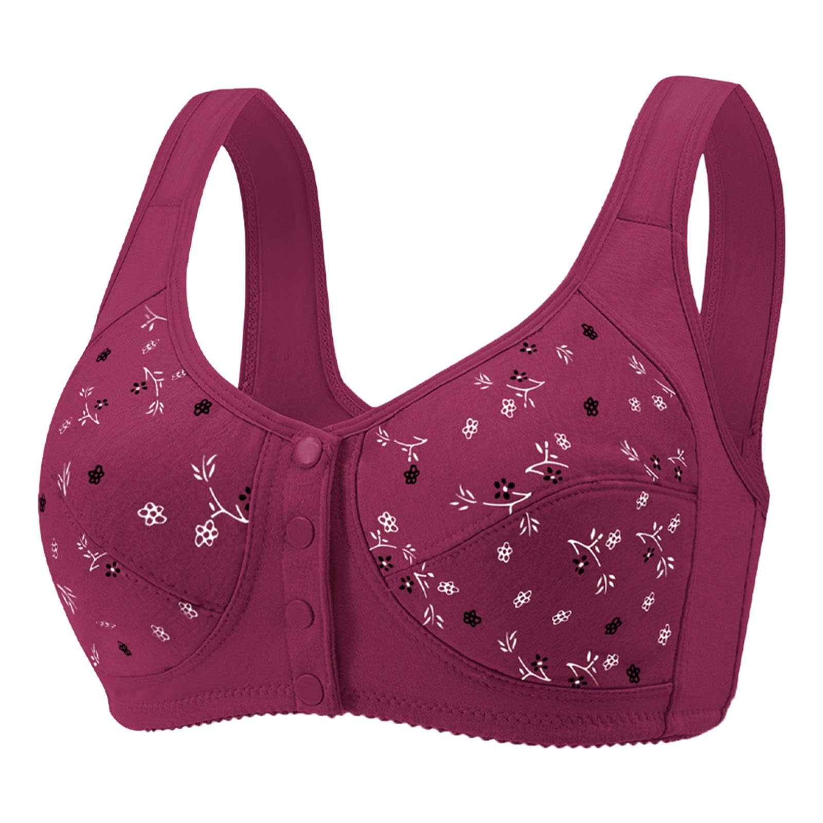 Endives Bras for Older Women Front Closure Wireless Bras Everyday ...