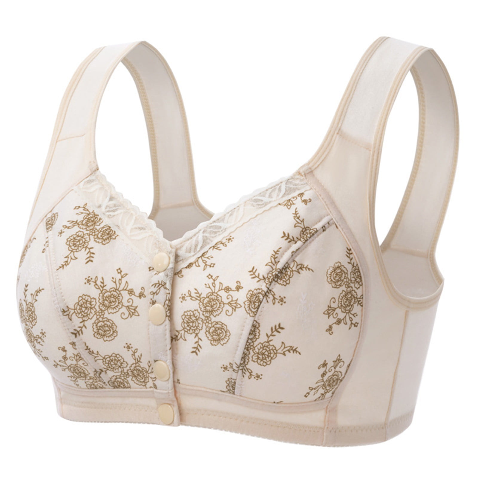 Endives Bras for Women Lace Front Buckle Prints Underwear Without Rims ...