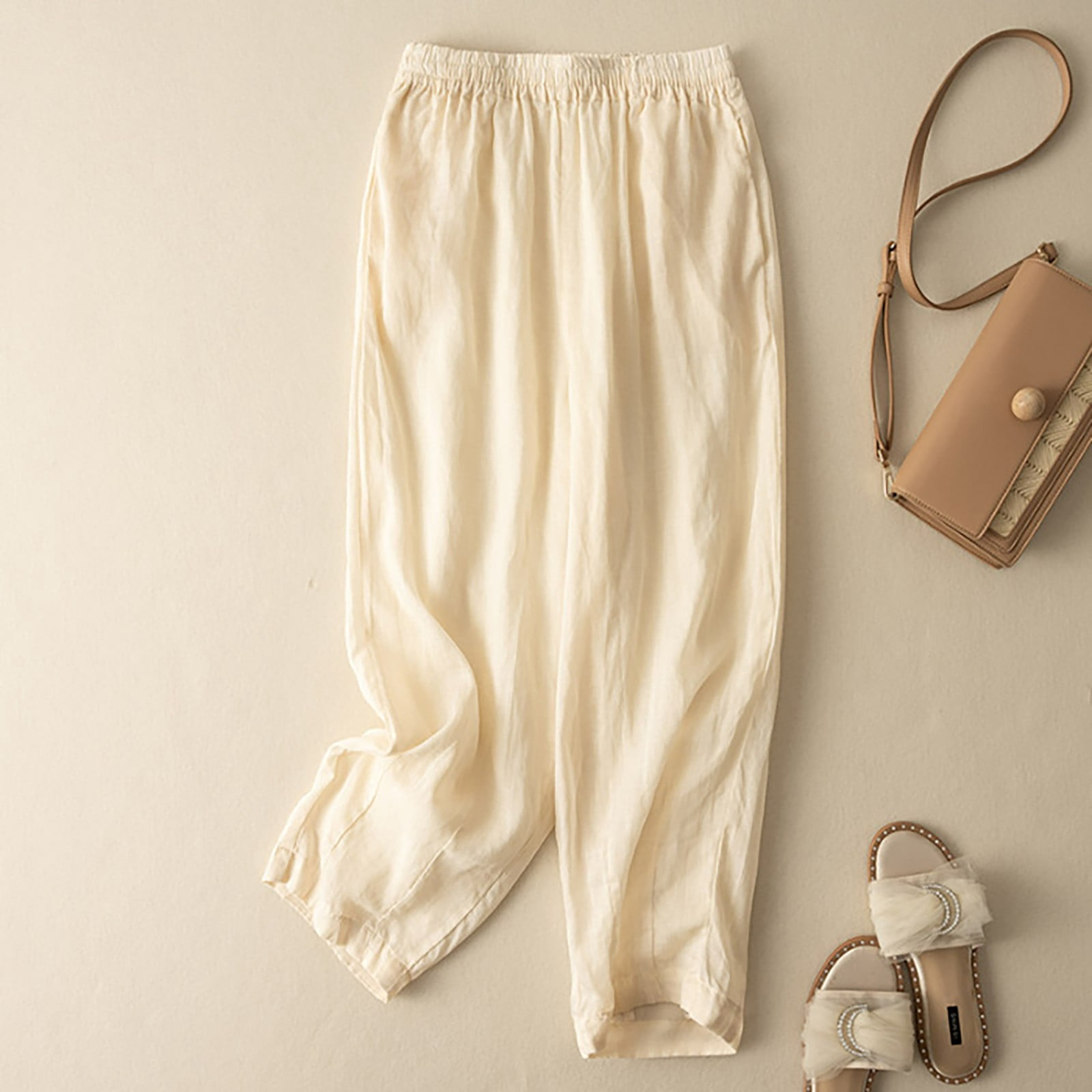 Endives Linen Pant Women Bloomers Drooping Pants Wide Leg Pants High ...