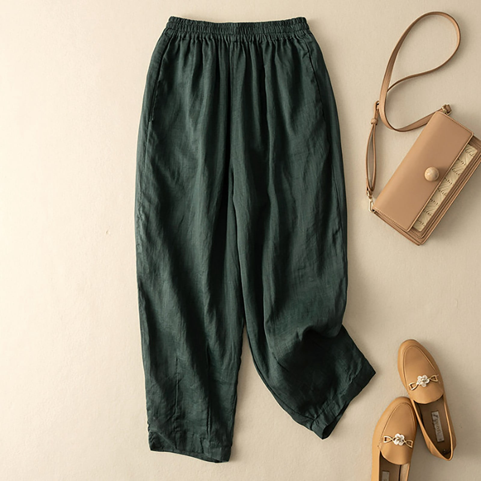 Endives Linen Pant Women Bloomers Drooping Pants Wide Leg Pants High ...