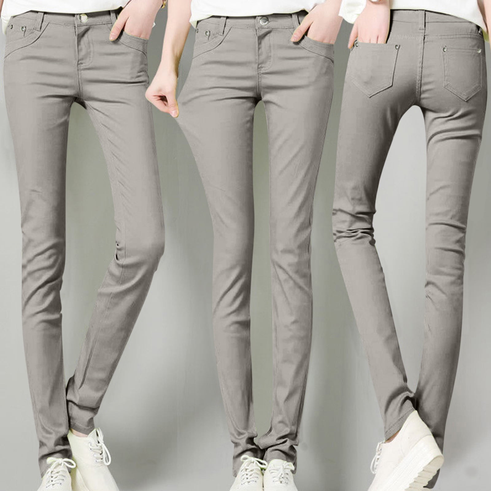 Endives Pants for Women Women High Rise Fashion Jean Classic Solid ...