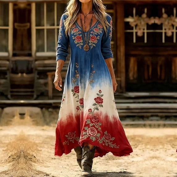 Endives Women's Casual Dress Floral Art Print 250th Anniversary Dress ...