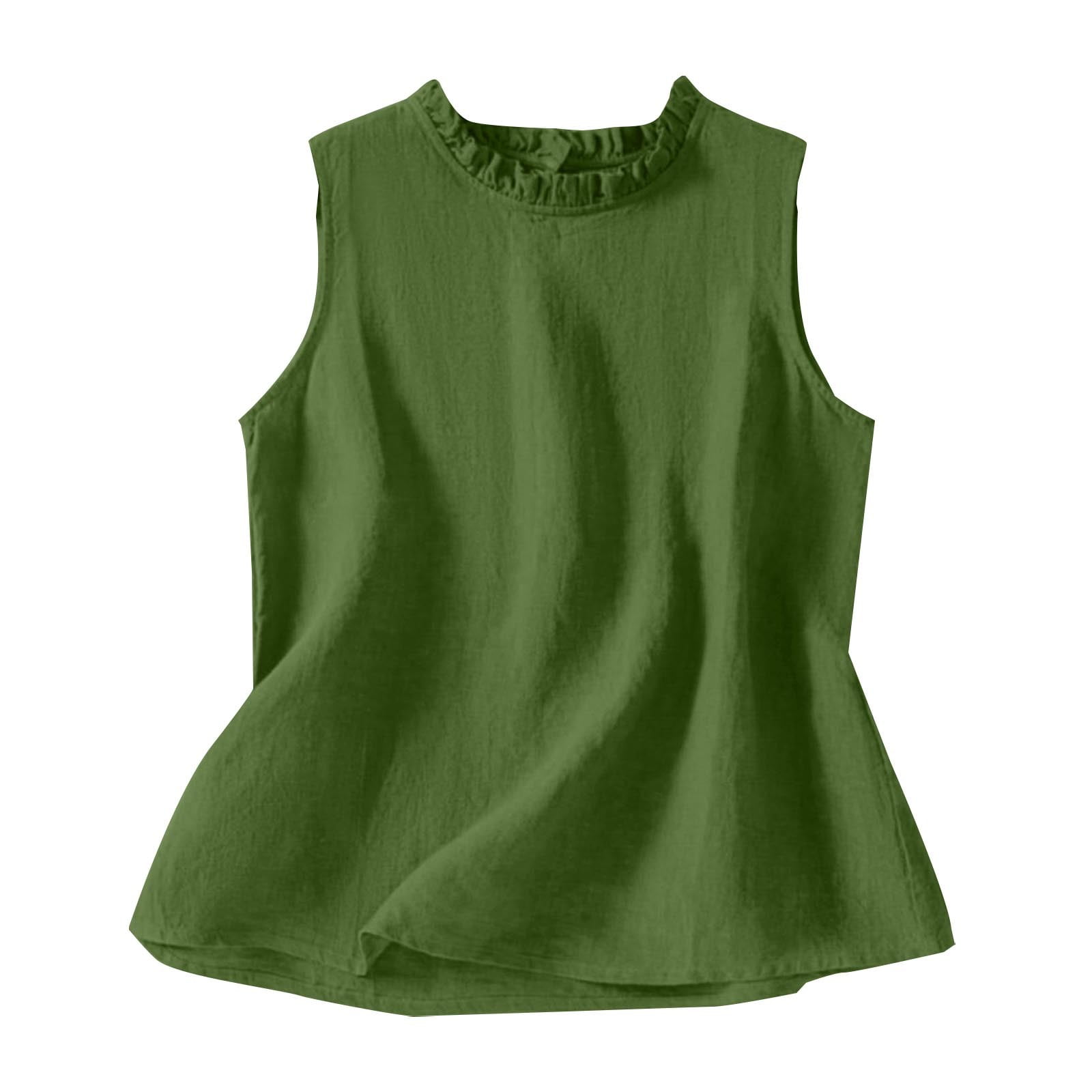 Endives Women's Cotton And Linen Vest Tops For Women's Sleeveless Inner ...