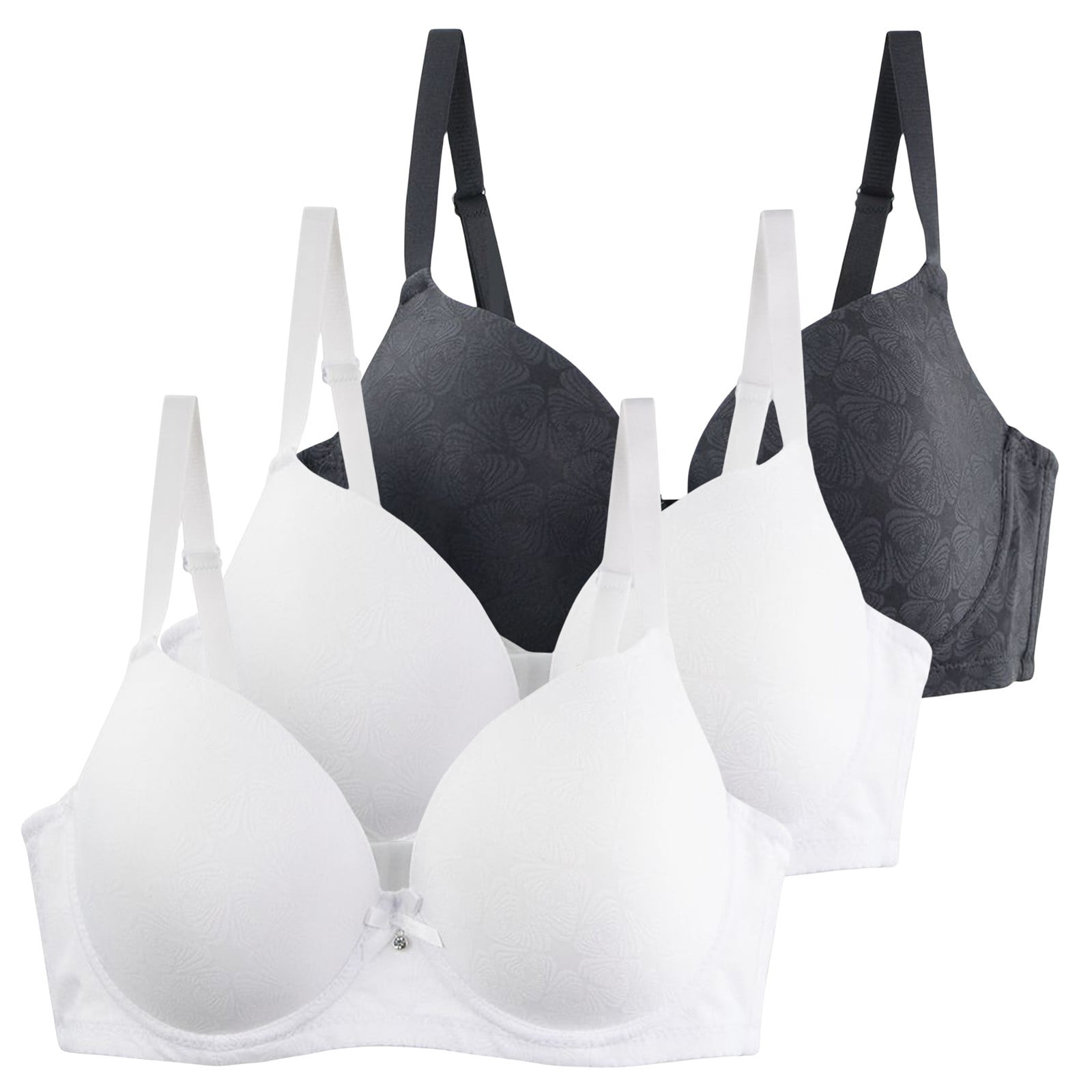 Endives Women's Plus Size Bras Soft Thin Underwire Support Sleep 3PC ...