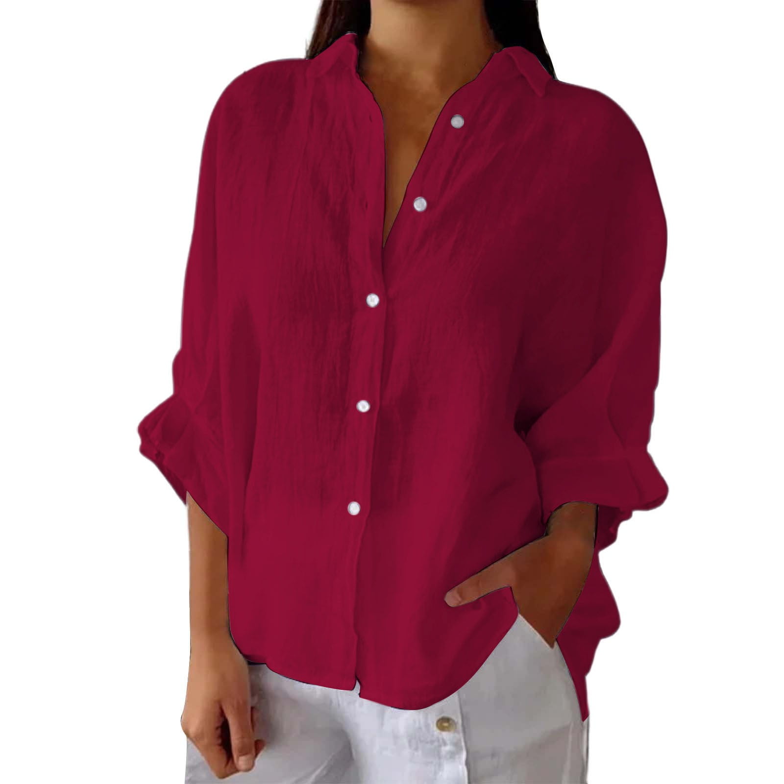 Endives Women's Shirts Retro Button Down Short Sleeve Shirt With ...