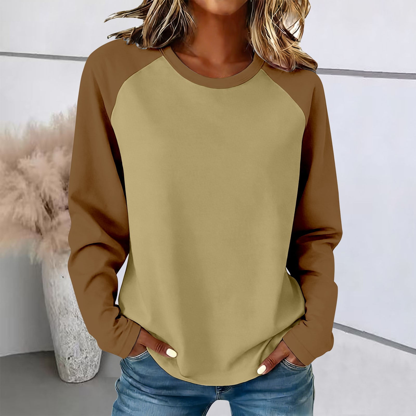Endives Womens Casual Oversized T Shirt Basic Tee Tops Long Sleeve T ...