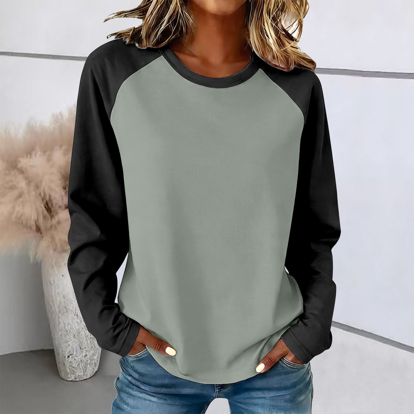 Endives Womens Casual Oversized T Shirt Basic Tee Tops Long Sleeve T ...