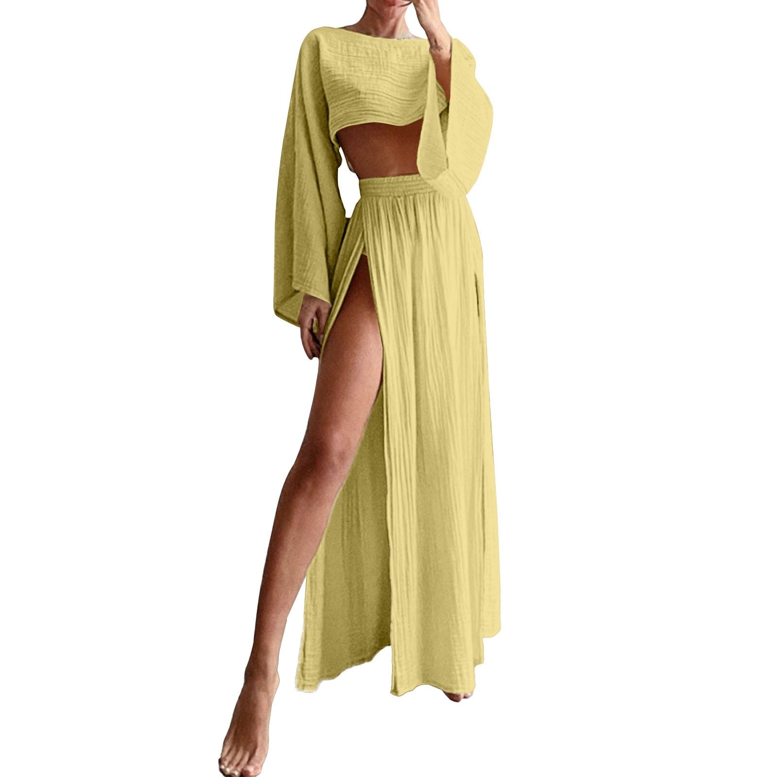 Endives Womens Pajama Sets Beach Coverup 2 Piece Linen Set Off Shoulder ...