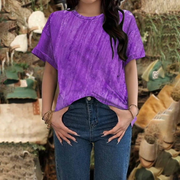 Endives Womens Short Sleeve T Shirts Crew Neck Cute Trendy Tunic Tops ...