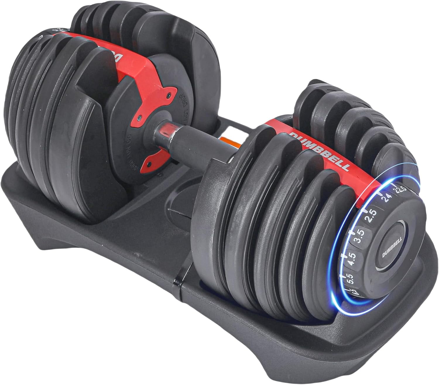 Endless Adjustable Dumbbell Weight 2.5 kg - 24 kg Black and Red Material: Iron + Polypropylene ...