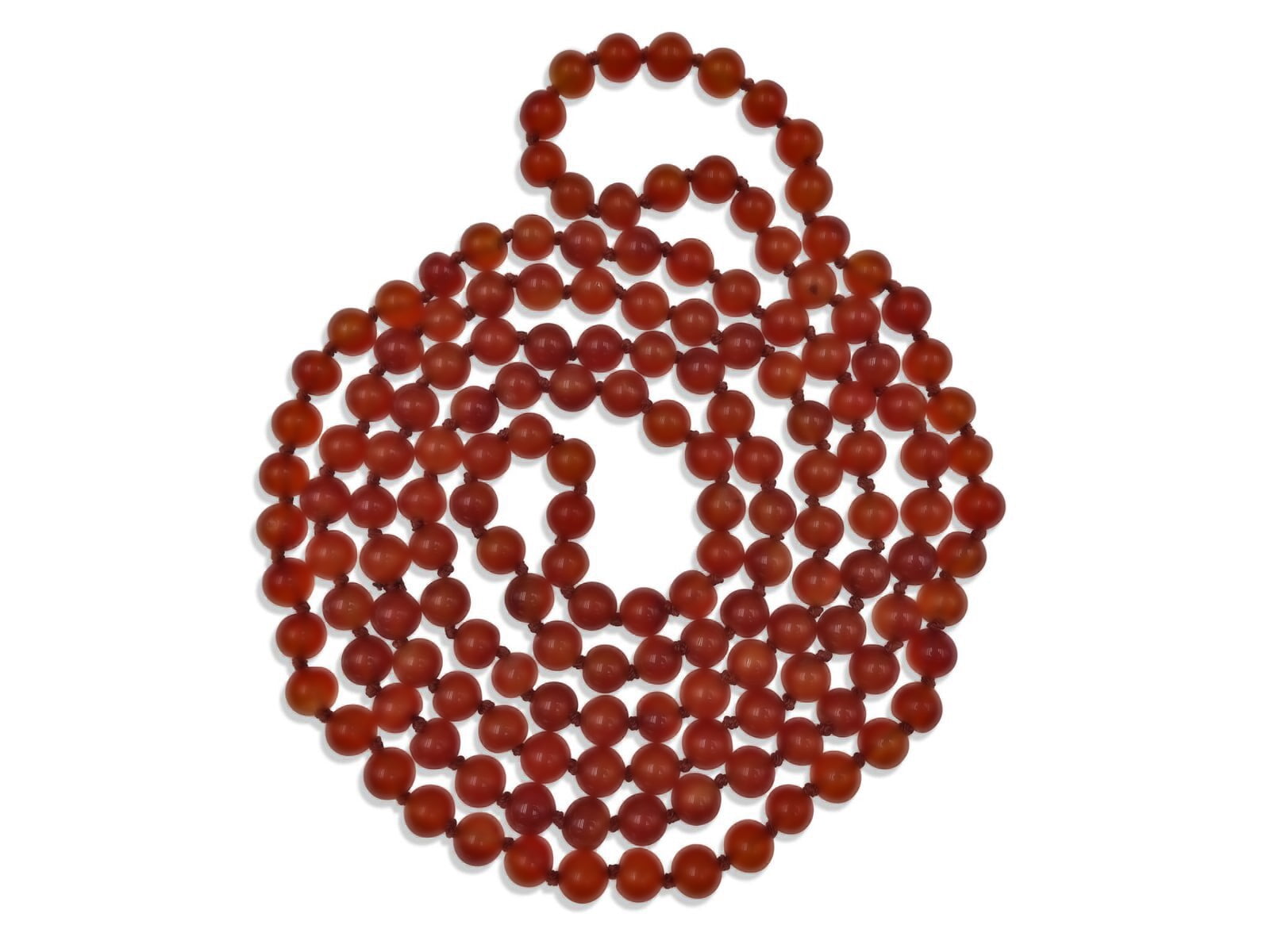 Endless Infinity Matte Finish Semi-precious Carnelian Beaded Long ...