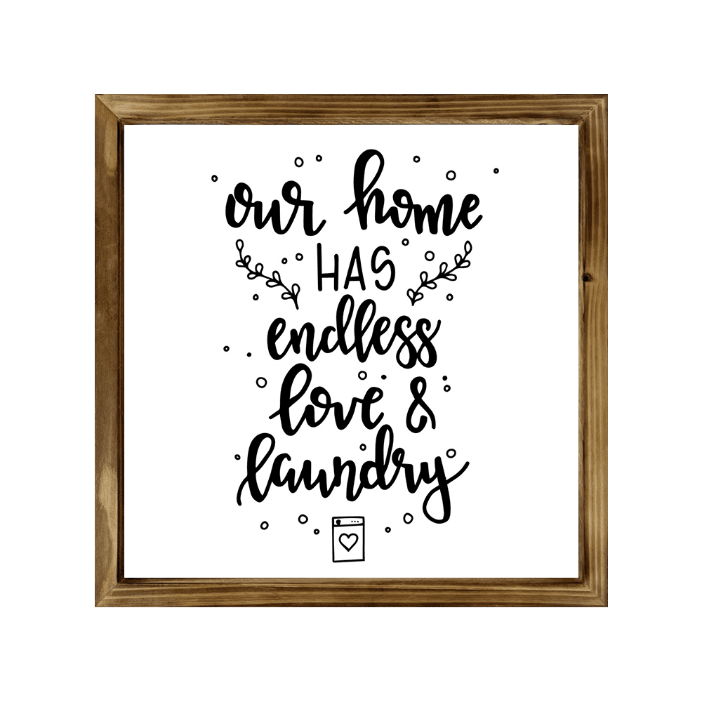 Endless Love & Laundry Sign 16x16 Inch, Rustic Farmhouse Decor Home ...