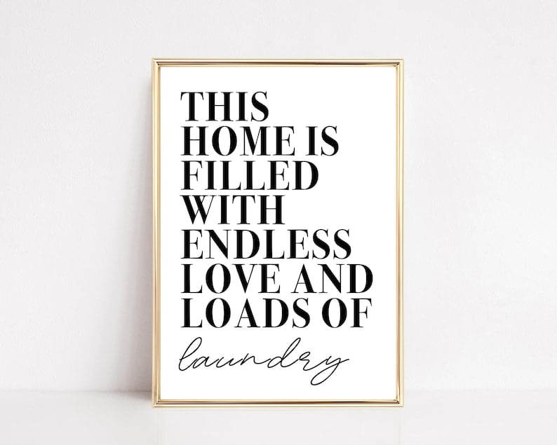 Endless Love and Laundry | Laundry Art | Laundry Room Sign | Minimalist ...