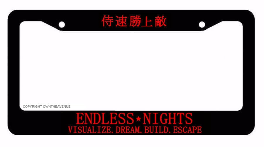 Endless Nights Japanese Lowered JDM Drift License Plate Frame BlkFr8m ...