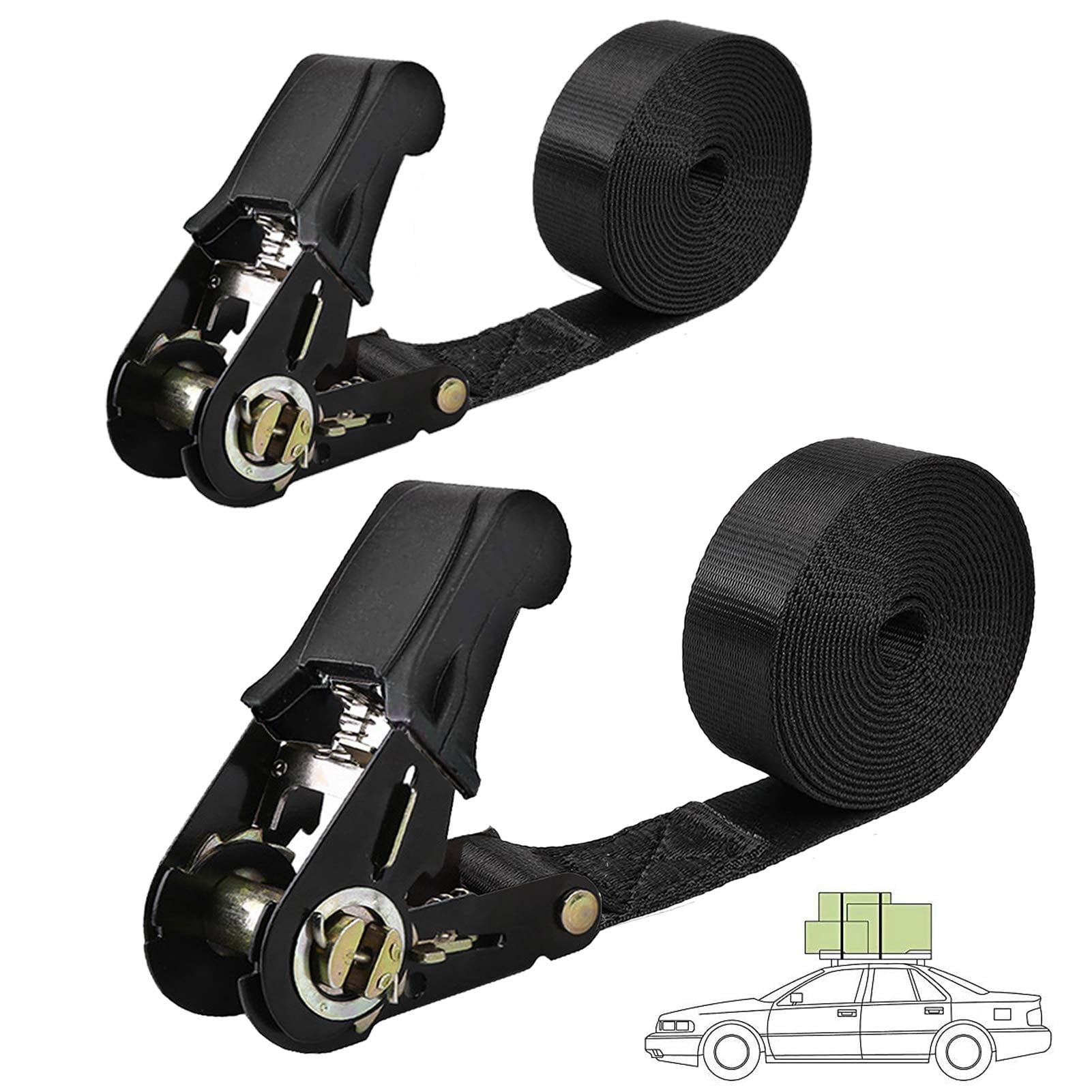 Thicven Heavy Duty Endless Ratchet Tie Down Straps, 20ft Nylon Cargo ...