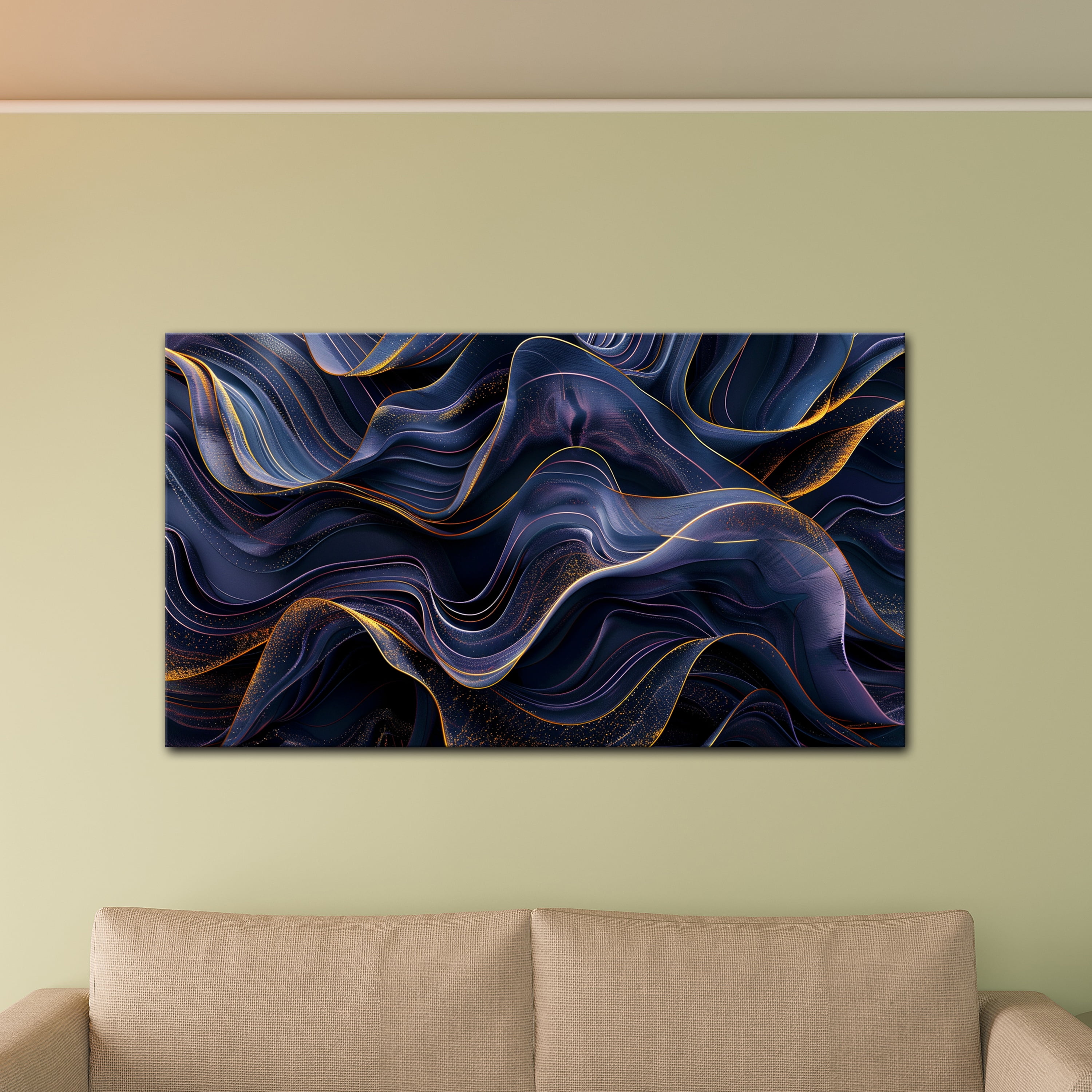Endless Rhythm- Phantom Blue and Gold Rhythm (16 "x24" Customizable) by ...