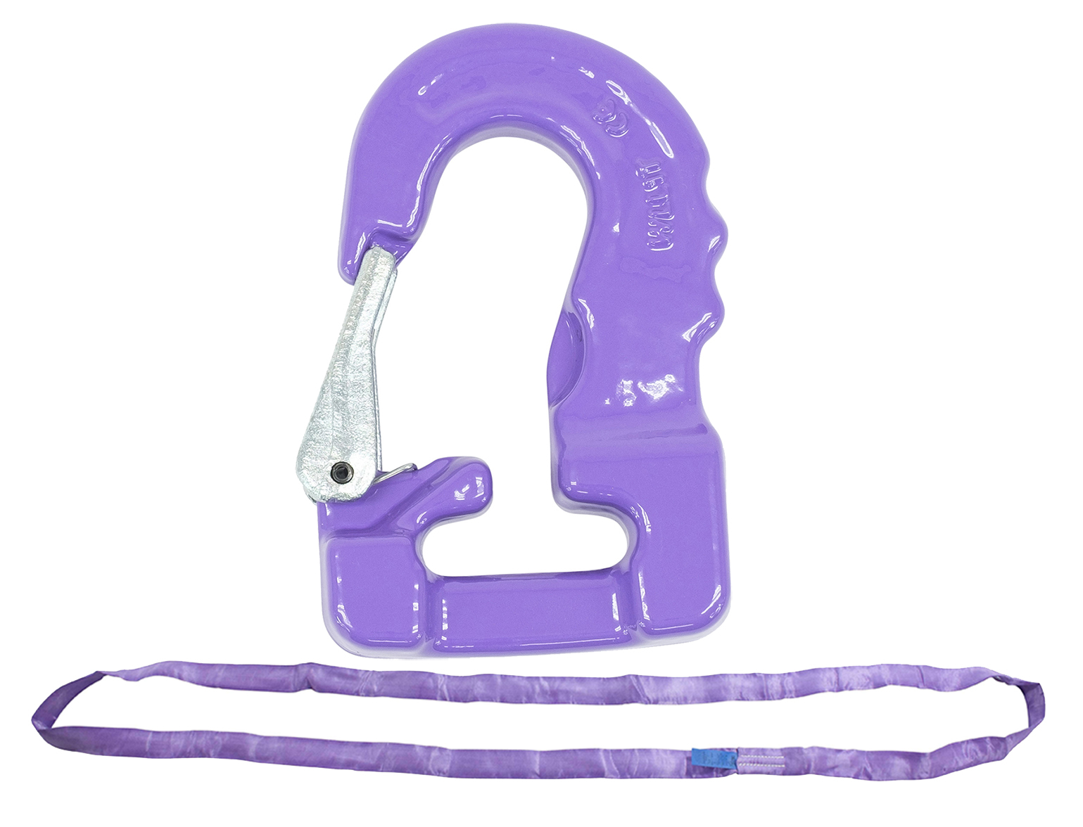 Endless Round Sling 4' Purple w/ Hook Combo Crane Wrecker Towing ...