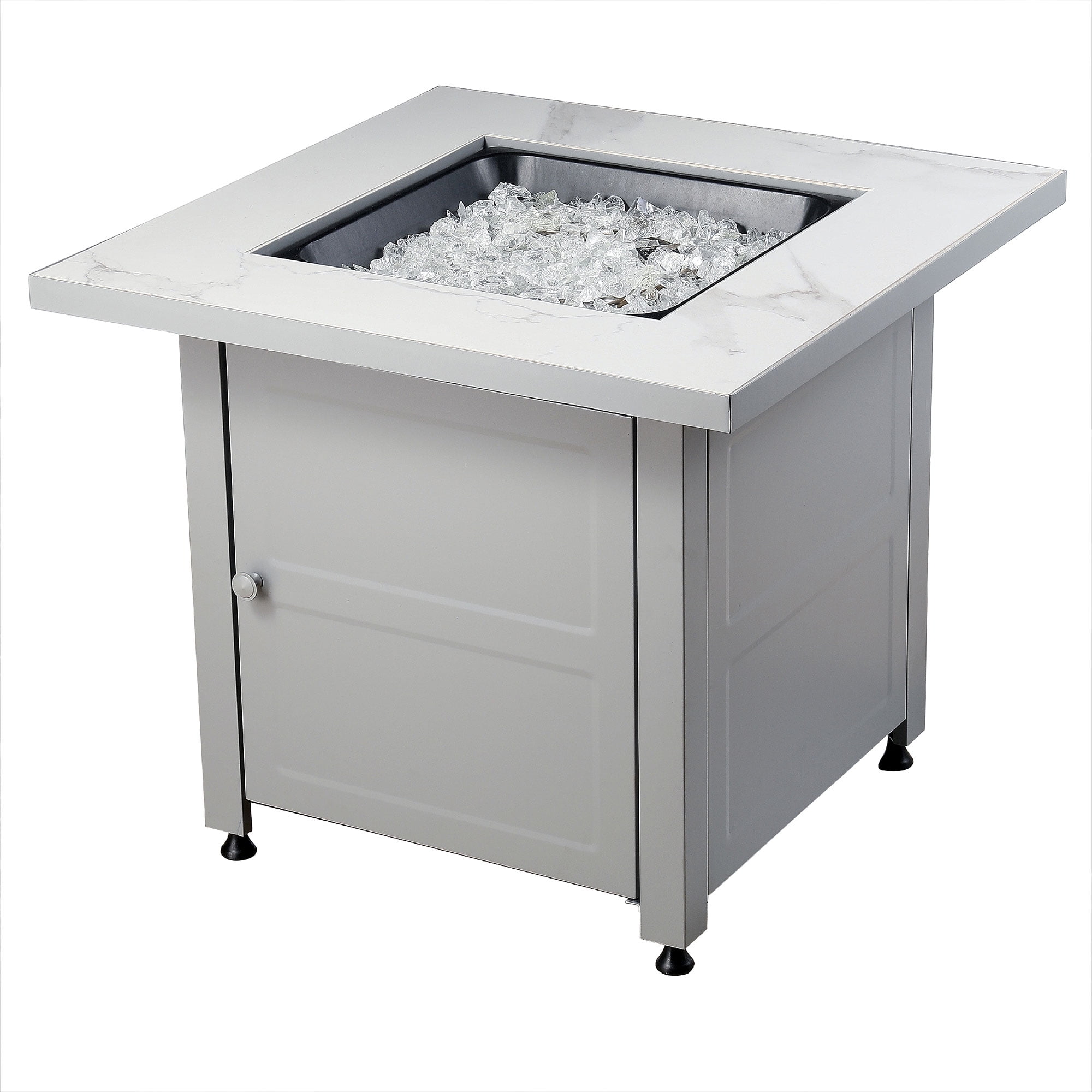 Endless Summer Outdoor Fire Pit Table with Glass and Lava Rocks ...