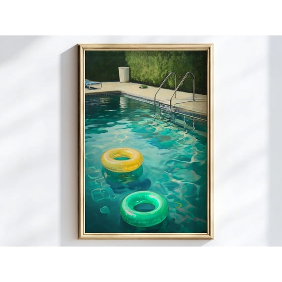 Endless Summer Wall Art, Pool Floaties Vertical Poster, Swimming Pool ...