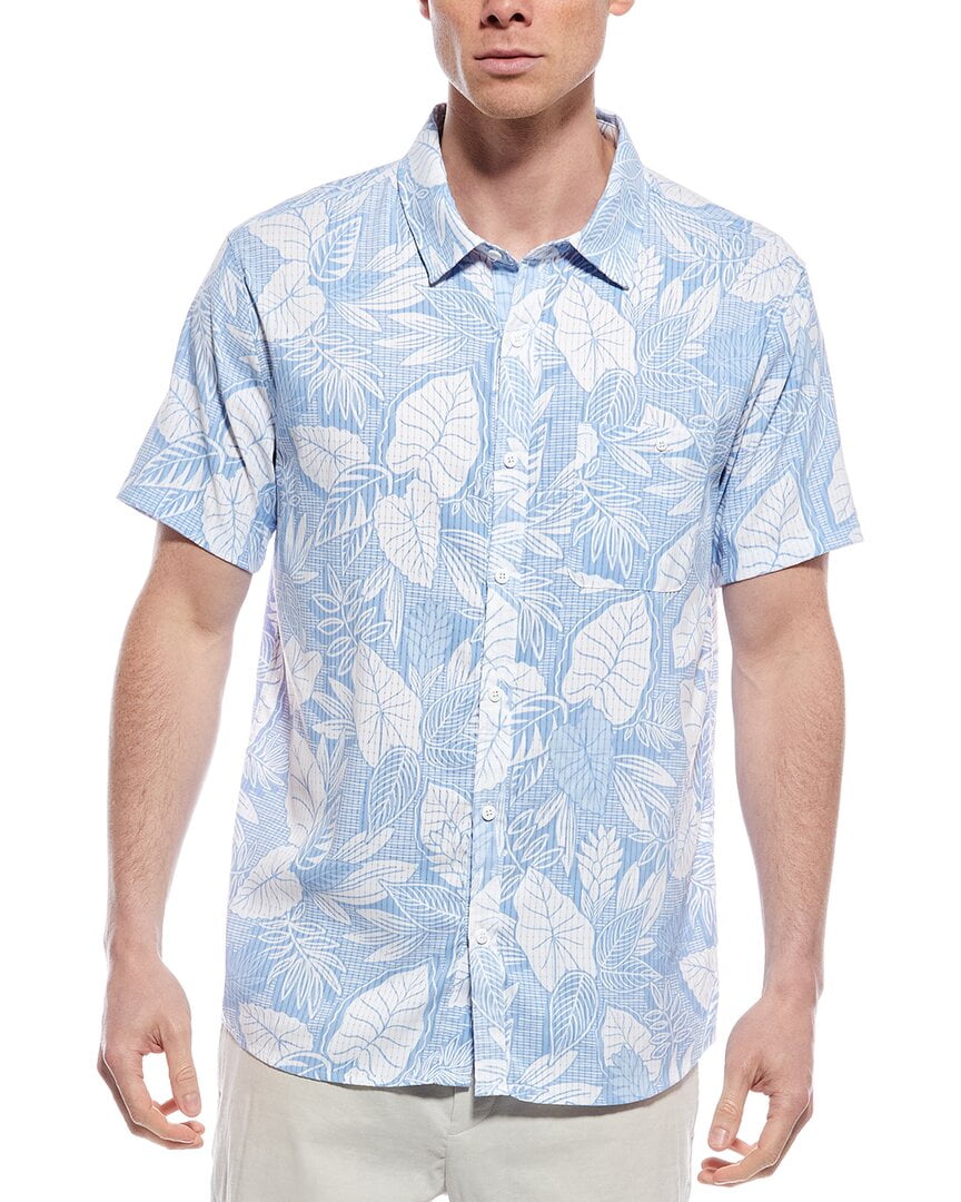 Endless Summer mens Perforated Button-Down Shirt, XXL, Blue - Walmart.com