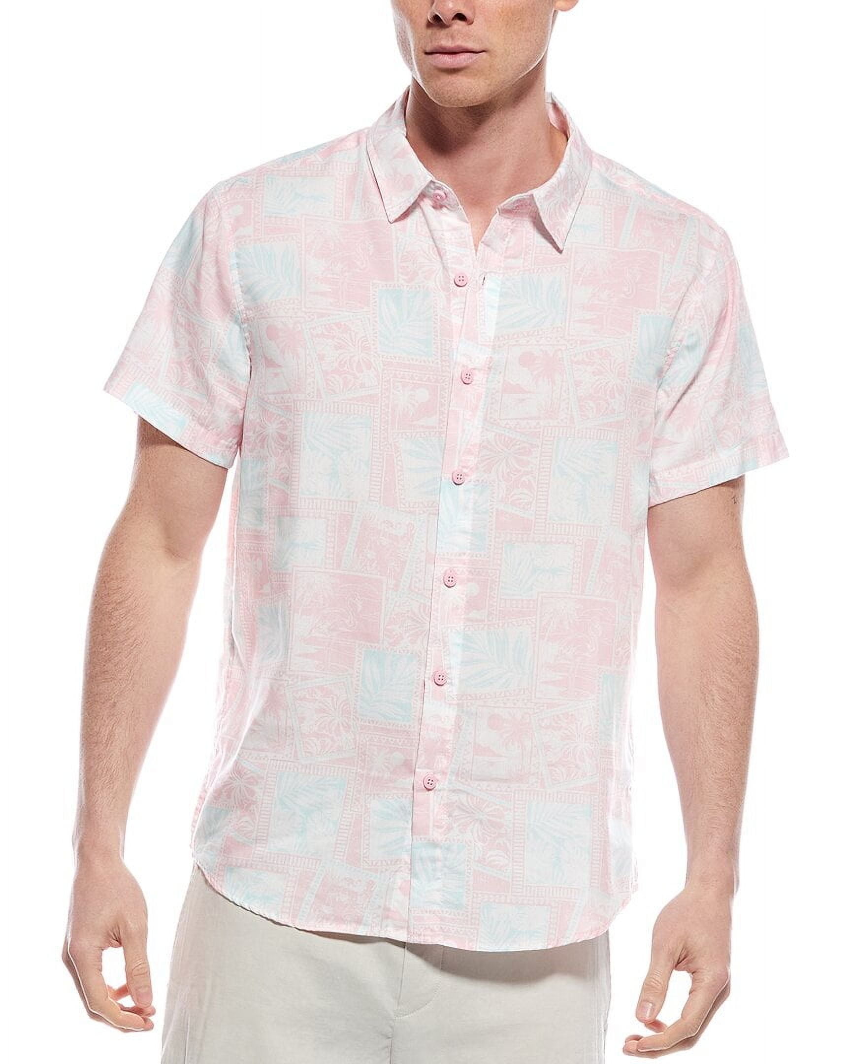 Endless Summer mens Textured Button-Down Shirt, XXL, Pink - Walmart.com