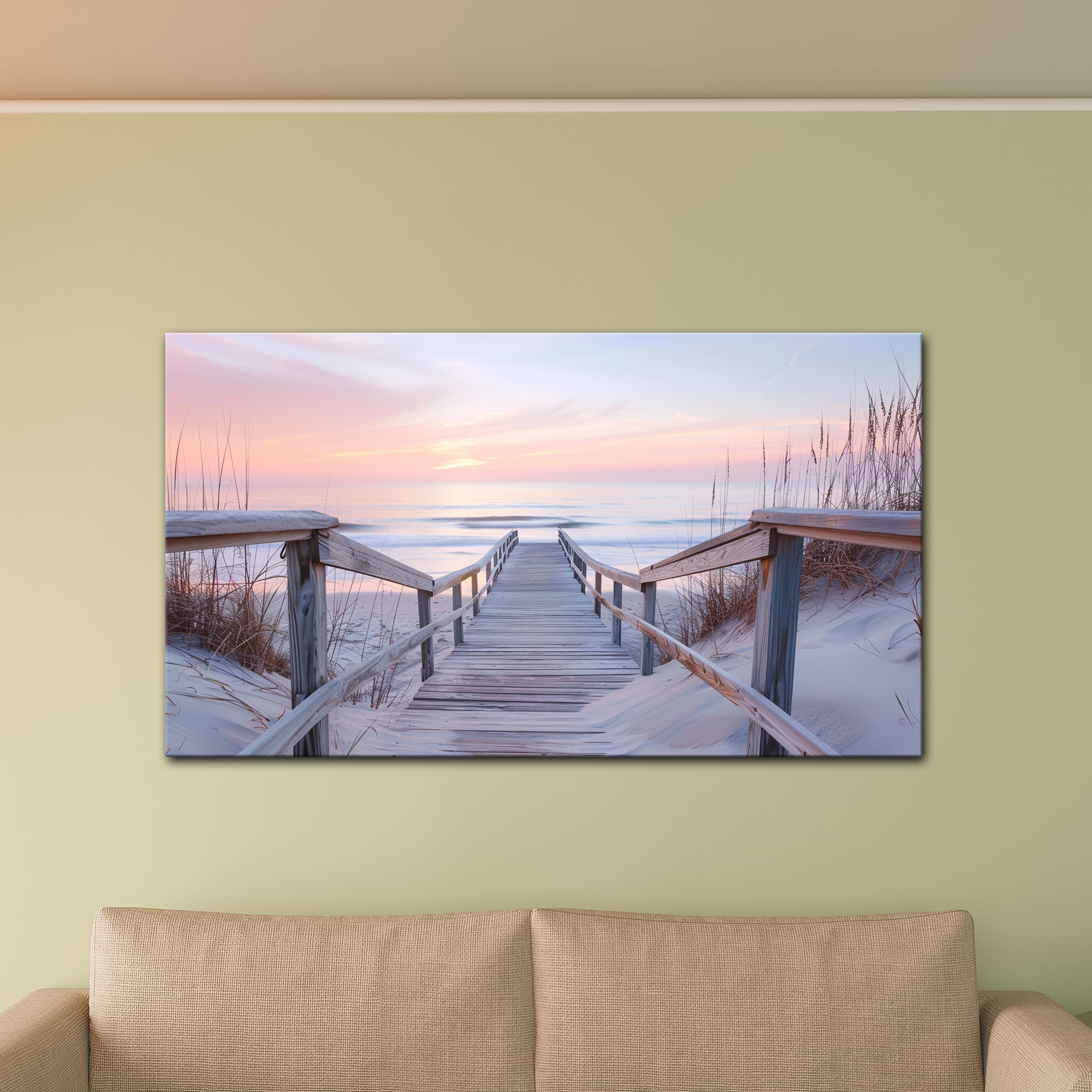 Endless Tranquility- a seaward wooden path on the beach (16 "x24 ...