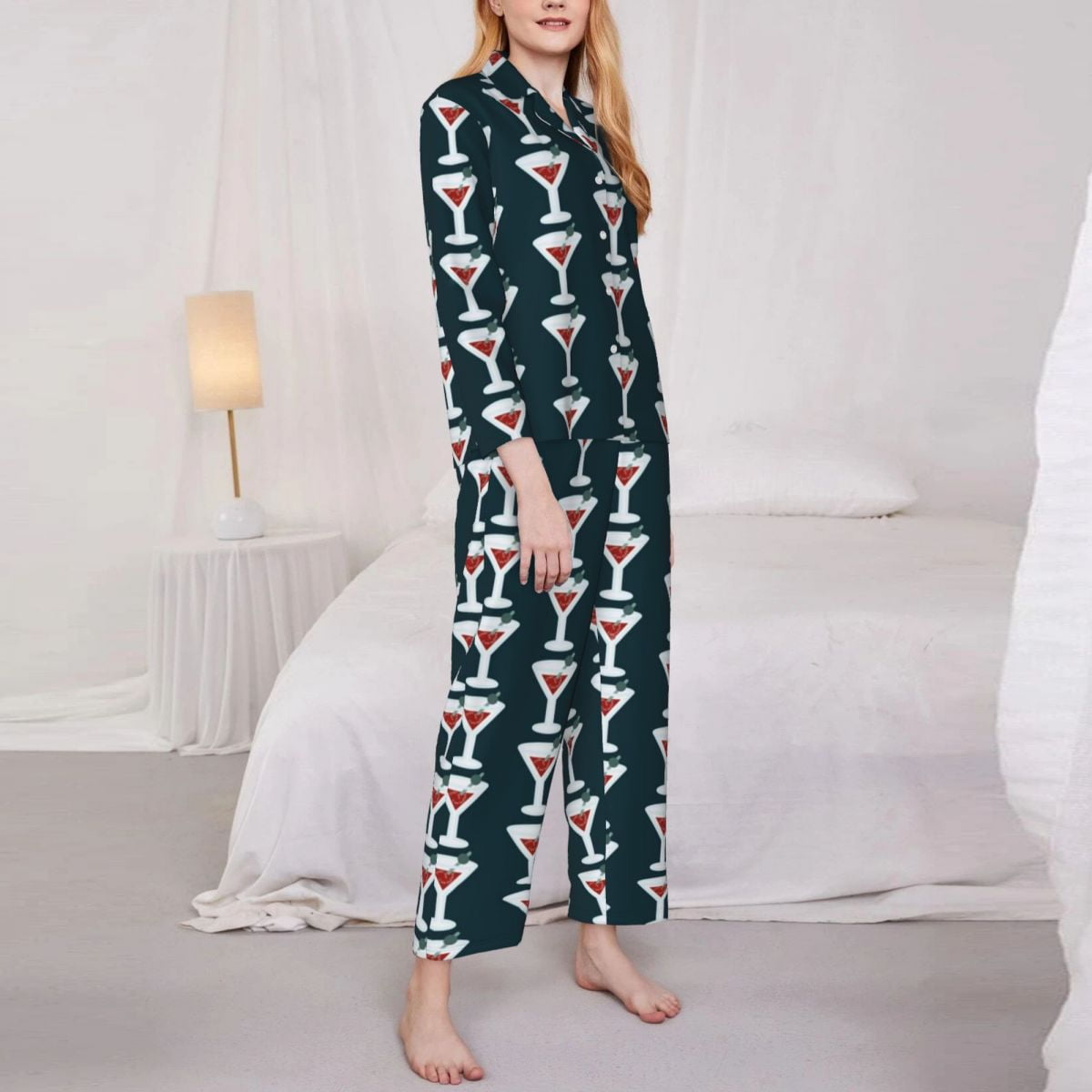 Endless Wine Celebration Sleepwear Autumn Adorable Wine Glass Oversized ...