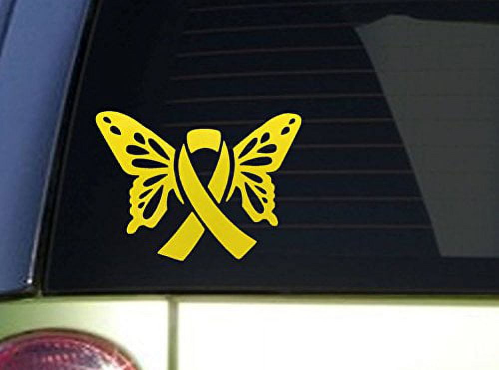 Endometriosis Yellow Butterfly *J100* 7.5 inch wide Sticker Endo Decal ...