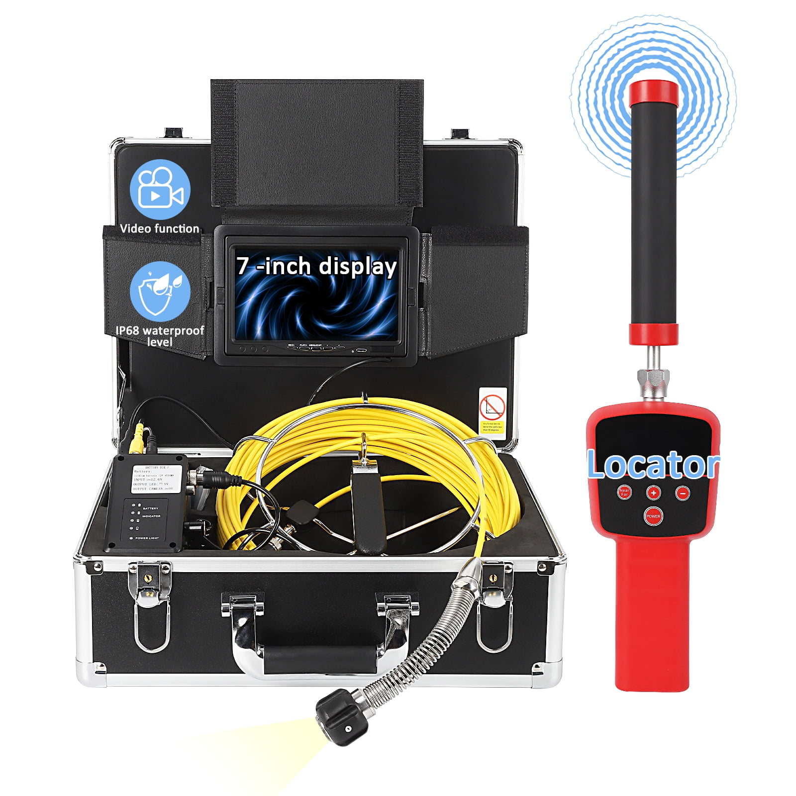 Endoscope Camera with Light, 165ft Borescope, 7" HD Screen Inspection ...