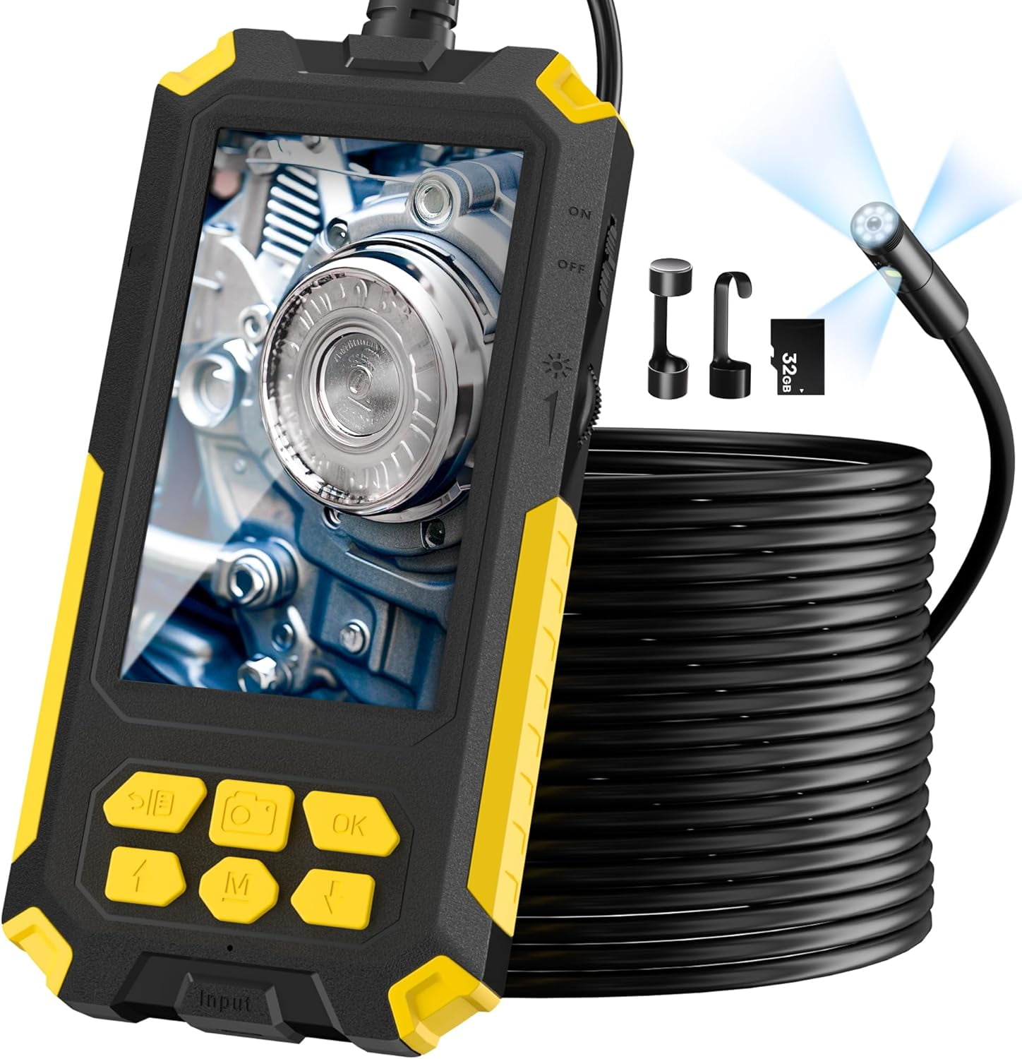 Endoscope Camera with Light, 32.8FT Industrial Borescope with 32GB Card ...