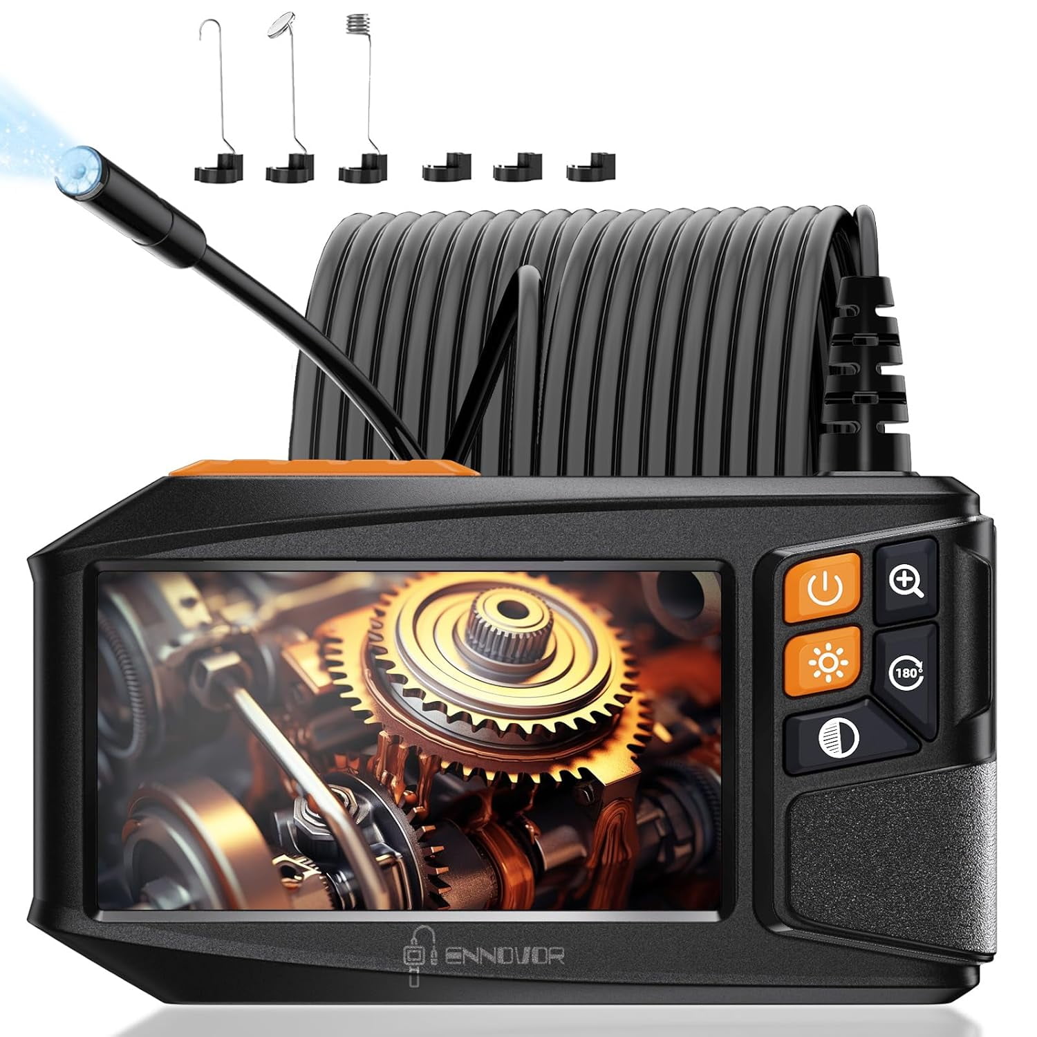 Endoscope Camera with Light, 4.3" HD 1920P Borescope Snake Inspection ...