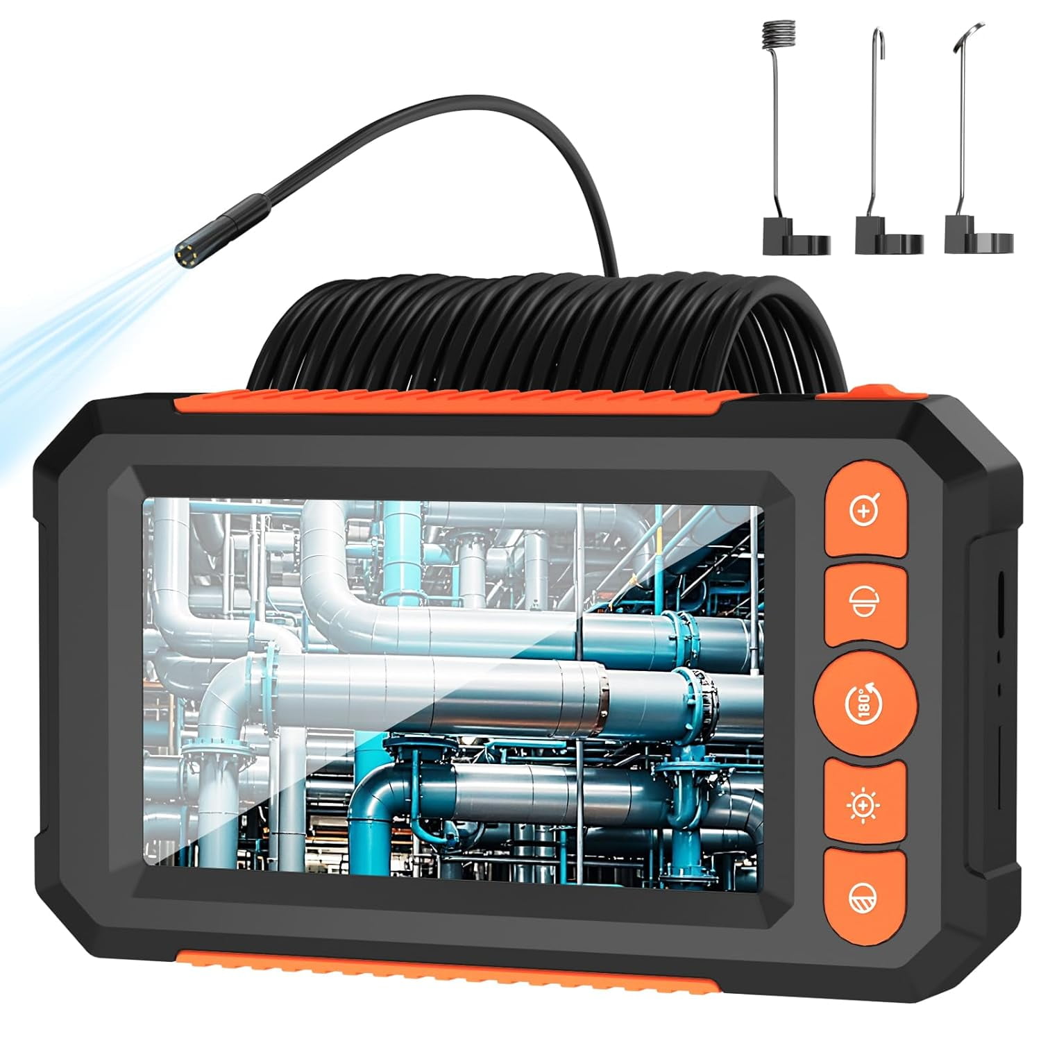 Endoscope Camera with Light, 4.3' IPS Screen Industrial Borescope ...